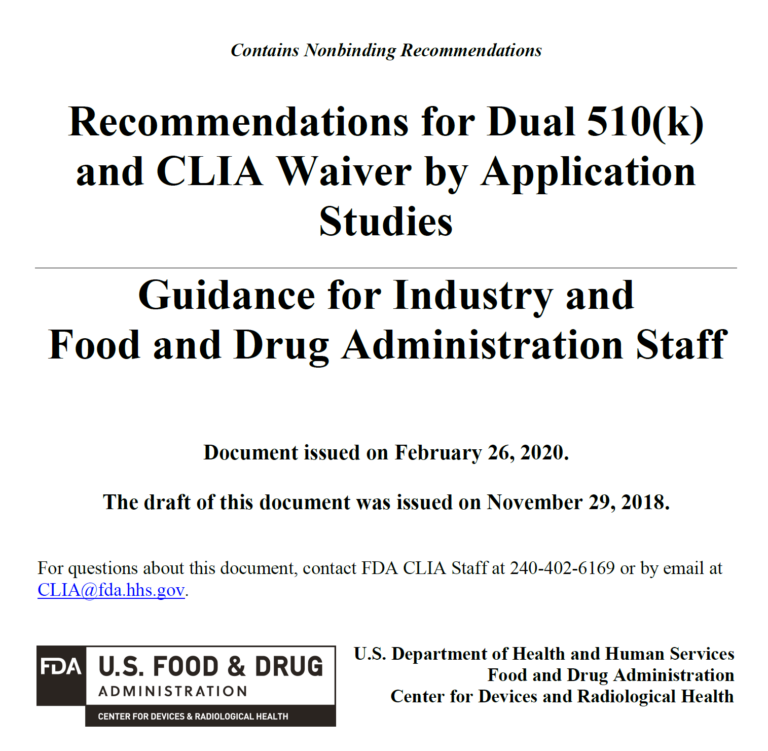 CLIA Waiver and 510k Dual Submission Webinar