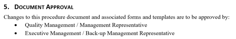 Procedure Review and Approval - Management Review SOP
