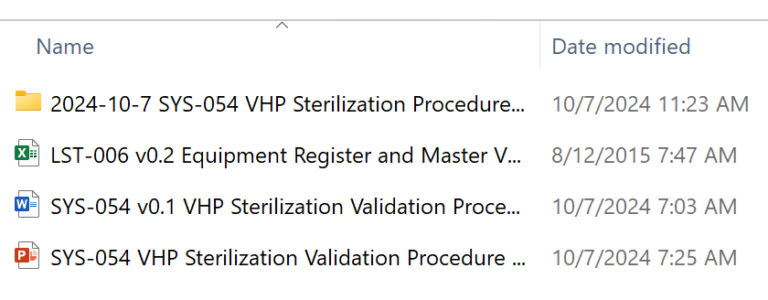 VHP Sterilization Validation Procedure (SYS-054)