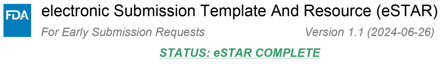 FDA CCP = e-Submission of FDA eSTAR + eCopy + SBD requests